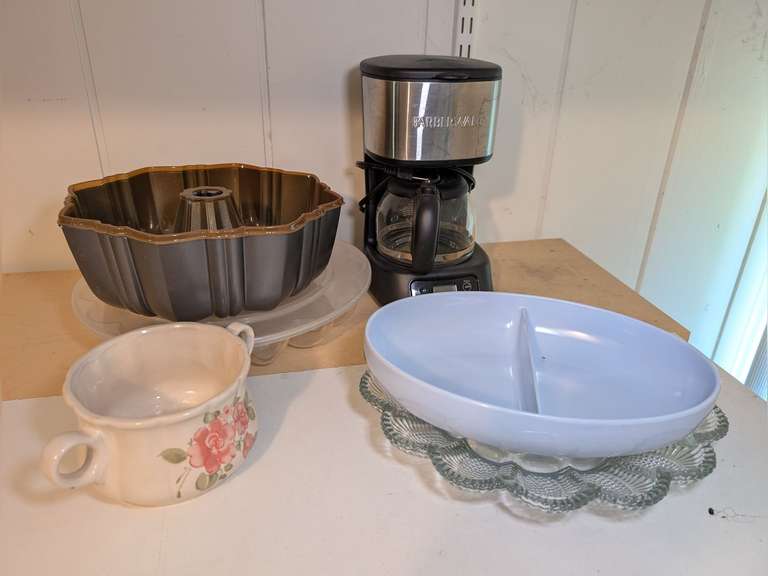 DEVILED EGG SERVERS, VEGETABLE BOWL, COFFEE MAKER, AND MORE IN MIDDLE ...