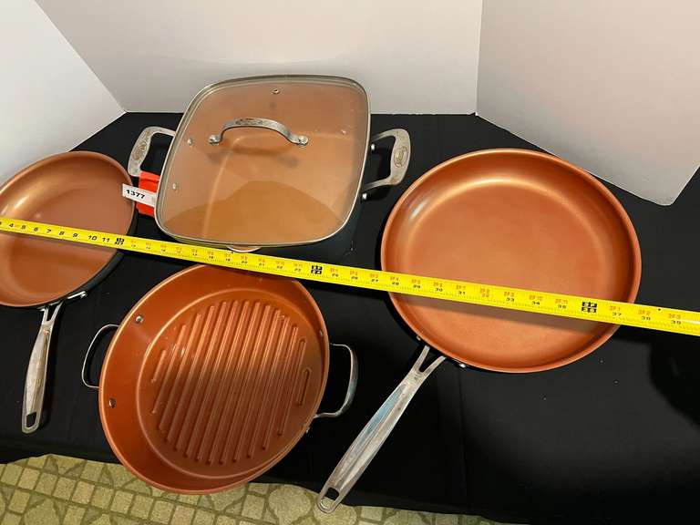 KIT… Copper clad cookware, four pieces, see pictures for details. - L.W ...