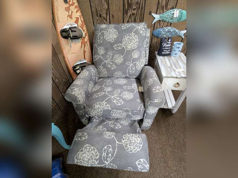 Upholstered Recliner with Floral Pattern - L.W. Benton Company, Inc.