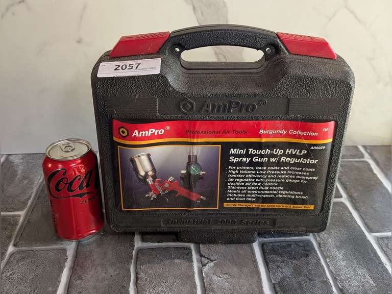 AMPRO MINI TOUCH–UP HVLP SPRAY GUN WITH REGULATOR WITH CASE - MRSHOP ...