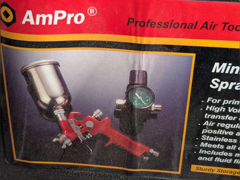 AMPRO MINI TOUCH–UP HVLP SPRAY GUN WITH REGULATOR WITH CASE - MRSHOP ...