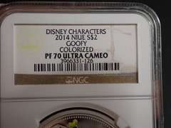 2014 NIUE $2 GOOFY 1 OZ. SILVER COIN - NGC PROOF 70 ULTRA CAMEO W ...