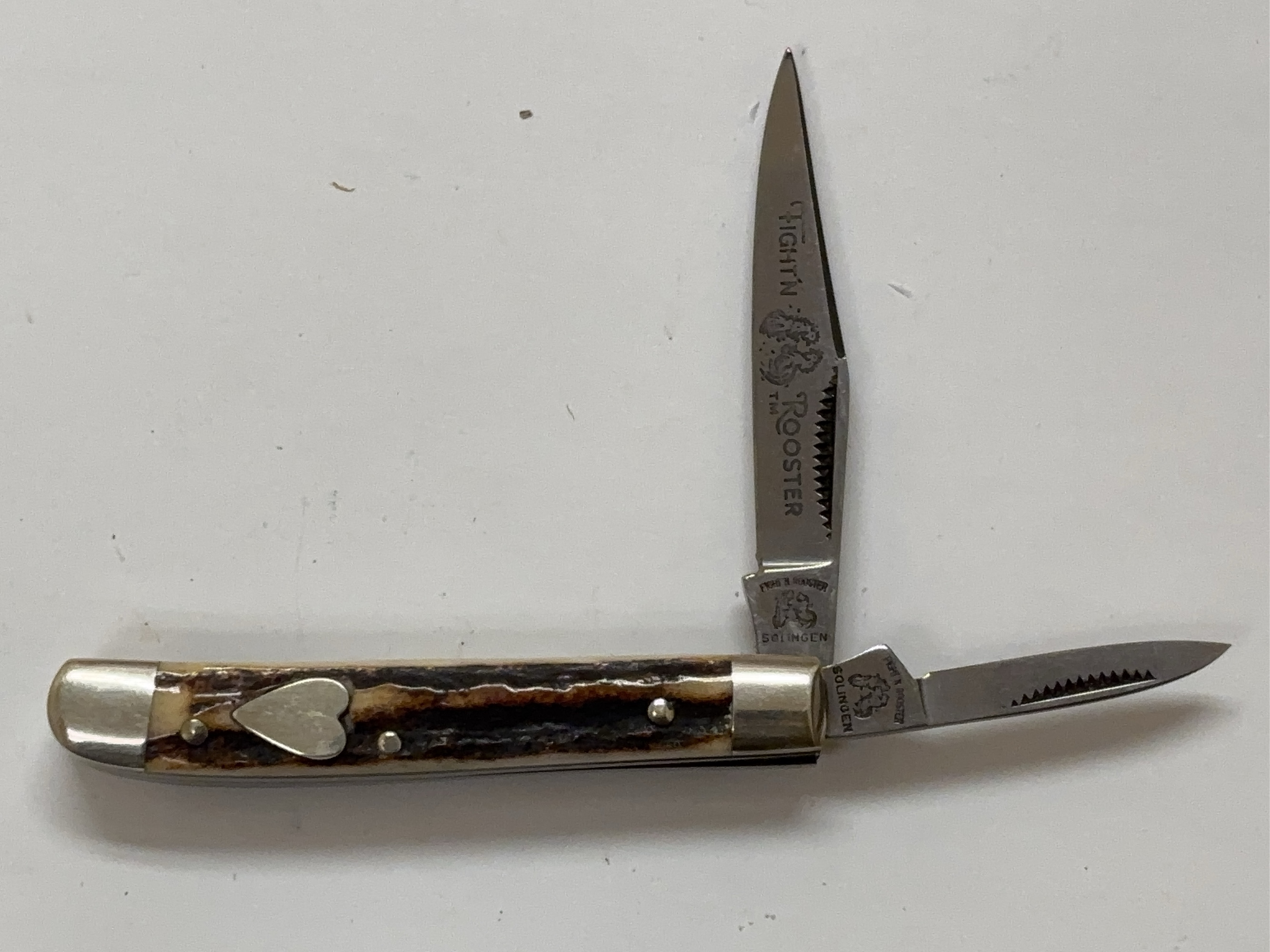 Fight'n Rooster Bone Handle Pocket Knife - Frank Buster and Son