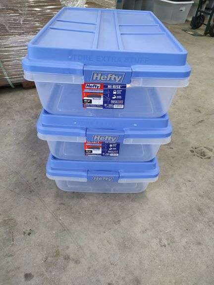 3 HEFTY 40 QUART STORAGE TOTES - Ford Brothers, Inc.
