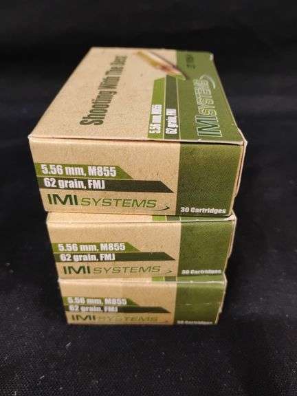 IMI Systems 5.56 mm M855 62 Grain FMJ Ammunition - 3 Boxes - Ford ...
