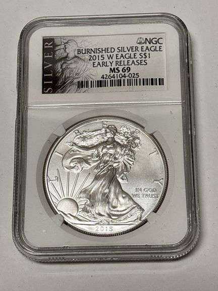 2015 W Burnished Silver Eagle $1 - NGC MS 69 - Early Releases - Ford Brothers, Inc.