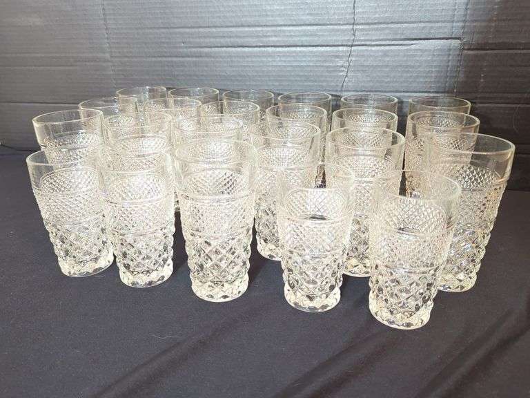 Set of 24 Diamond Pattern Glass Tumblers - Ford Brothers, Inc.