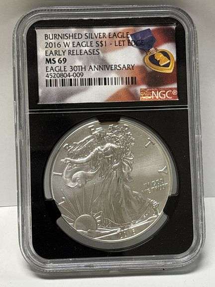 2016-W Burnished Silver Eagle $1 Coin NGC MS 69 Early Releases - Ford Brothers, Inc.