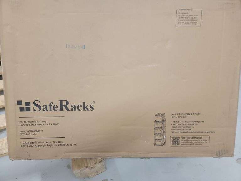 SafeRacks 27 Gallon Storage Bin Rack - Ford Brothers, Inc.