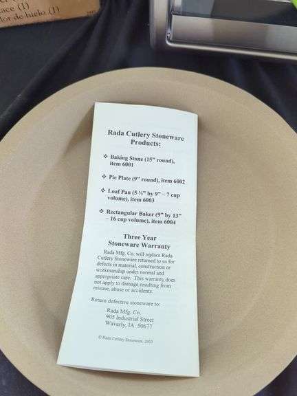 Pampered Chef Burrito Maker, Rada Cutlery Stoneware Baking Stone ...