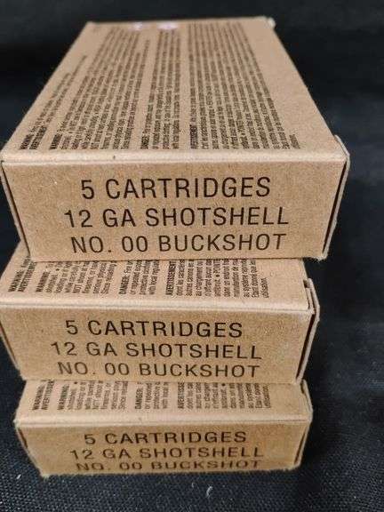 Three Boxes of 12 GA Shotshell NO. 00 Buckshot by Olin Corporation ...