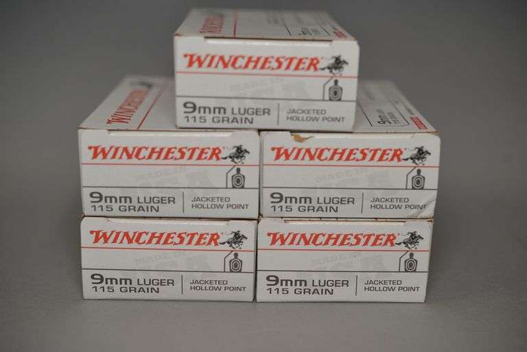 5 Boxes Of Winchester Personal Protection 9MM Luger Caliber Ammo ...