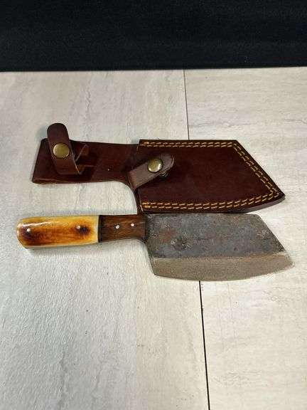 Handmade Cleaver Knife with Leather Sheath - Ford Brothers, Inc.