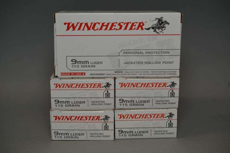 5 Boxes Of Winchester 9MM Luger Personal Protection Ammo, - Ford ...