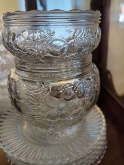 Embossed Glass Compote and Dishes Set - Ford Brothers, Inc.