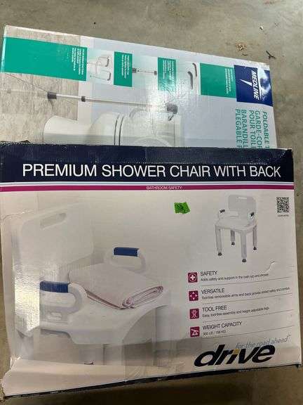 Medline Foldable Toilet Safety Rail and Drive Premium Shower Chair ...