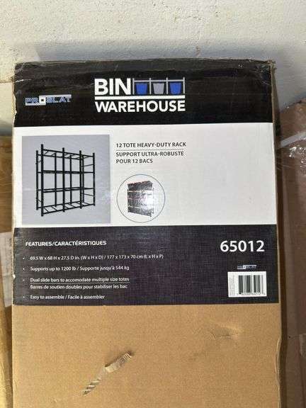 Proslat Bins Warehouse 12-Tote Heavy Duty Rack #65012 - Ford Brothers, Inc.