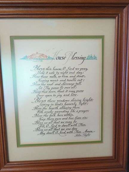 Framed "House Blessing" Calligraphy Print - Ford Brothers, Inc.