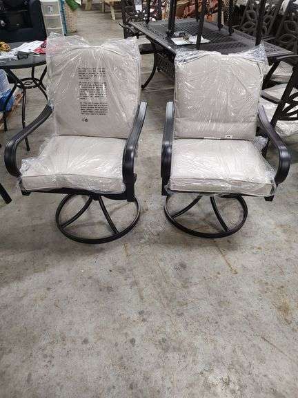 BRAND NEW - SET OF 2 - HAMPTON BAY LAUREL OAKS - SWIVEL PATIO CHAIRS ...