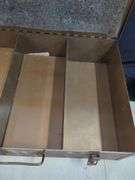 Metal Storage Boxes - Brown Tool Box with Dividers and Red Reflector ...