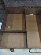 Metal Storage Boxes - Brown Tool Box with Dividers and Red Reflector ...