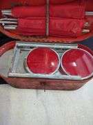 Metal Storage Boxes - Brown Tool Box with Dividers and Red Reflector ...