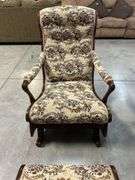 Upholstered Floral Rocking Chair with Ottoman - Ford Brothers, Inc.