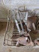 Assorted Metal Traps and Tools in Wire Basket - Ford Brothers, Inc.