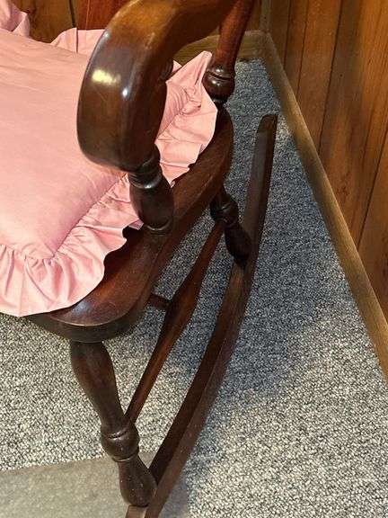 Decorative Wooden Rocking Chair with Pink Cushion - Ford Brothers, Inc.