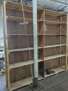 Large Wooden Storage Shelf with Pegboard Backing - 99" x 96.5" - Ford ...