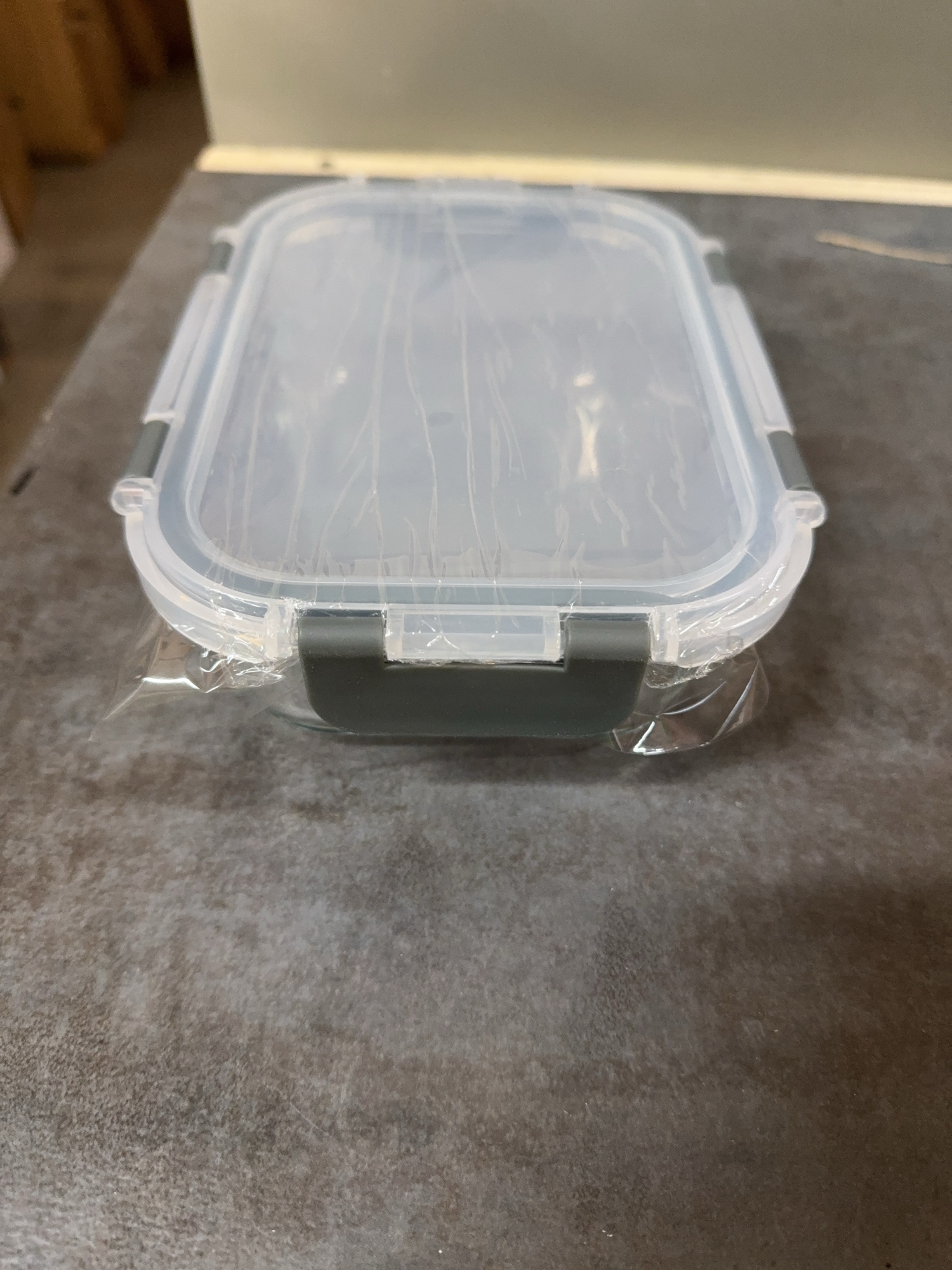 Set of 10 Gray & Clear Rectangular Plastic Food Storage Containers