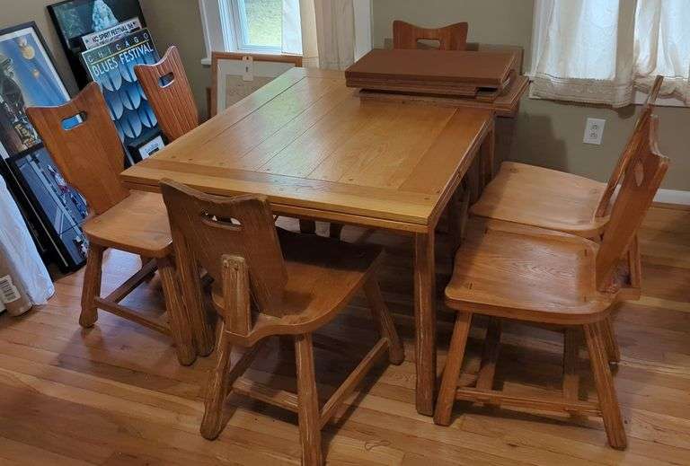 Wood Dining Table, 36” x 42” x 29.5”, With Two 12" Pull Out Extensions ...