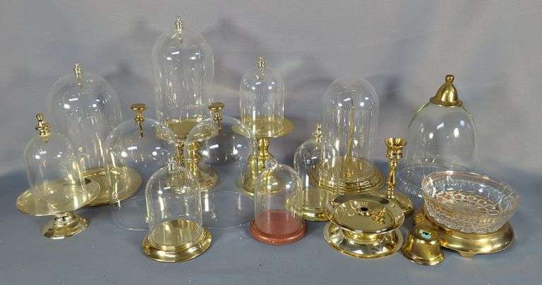 Cloche Style Displays, Some With Pedestal Bases, Total 23 Pieces ...