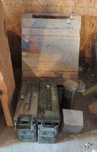 UN0012 Wood Crate, Ammo Boxes, Qty 2, And Molded Lead, Qty 2 - Mayo ...
