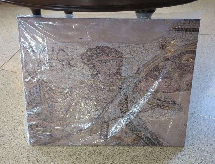 Canvas Print Of Greco/Roman Tile Mosaic 24" x 30" - Mayo Auction & Realty