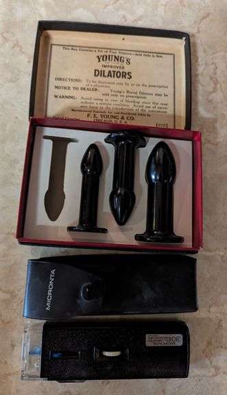 Micronta 30X Illuminated Microscope And Vintage Young's Dilators, Qty 3 ...