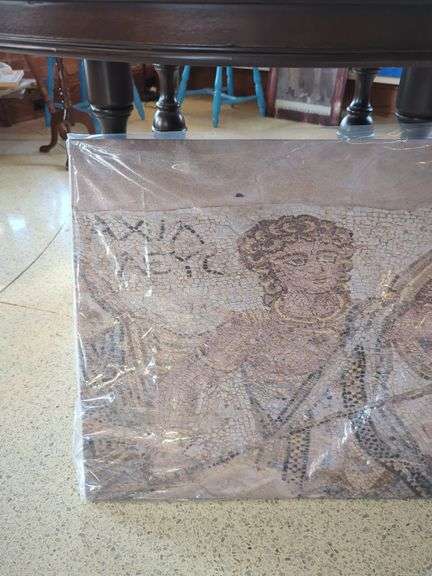 Canvas Print Of Greco/Roman Tile Mosaic 24" x 30" - Mayo Auction & Realty