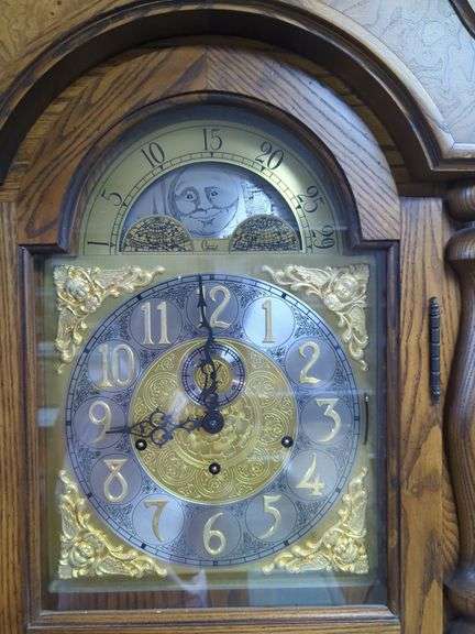 Colonial Of Zeeland Hand Crafted Grandfather Clock With Beveled, Etched ...