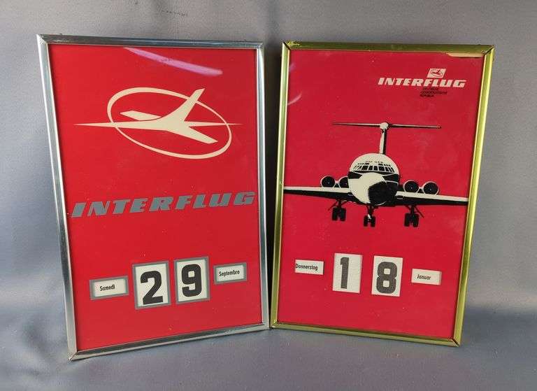 Interflug Framed Calendar Advertising Displays - Mayo Auction & Realty