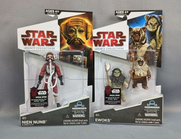 Hasbro Star Wars Legacy Collection Ewoks And Nien Nunb Figures, Bar ...