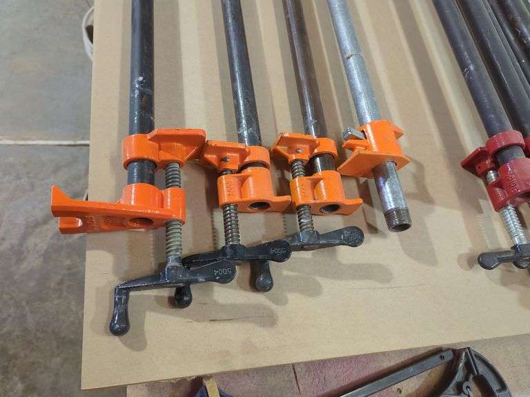 Parallel Pipe Clamps, Qty 4, Approx 58" Long, Some May Need Repair ...