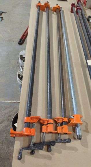 Parallel Pipe Clamps, Qty 4, Approx 58" Long, Some May Need Repair ...