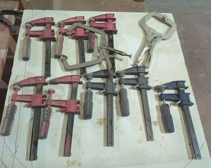 Parallel Clamps, Qty 8, Approx 10" Long, With Vise-Grip C-Clamp, And ...
