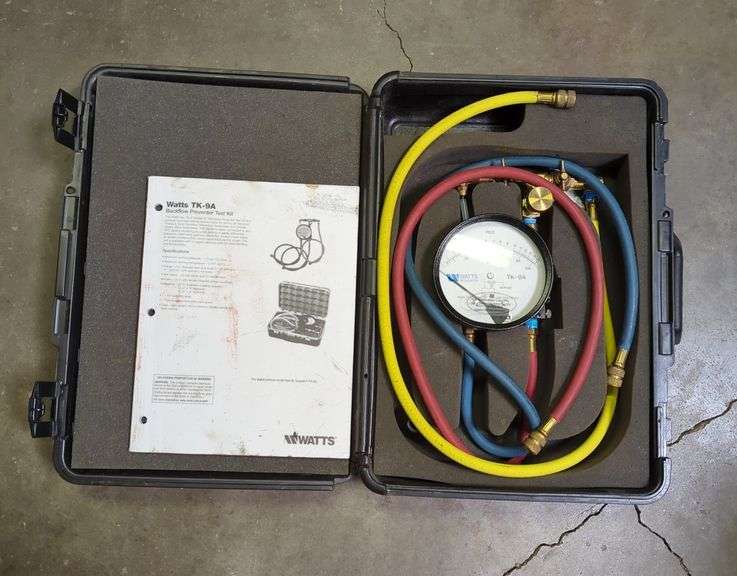 Watts Regulator Back Flow Preventer Test Kit, Model TK-9A, With Hard ...