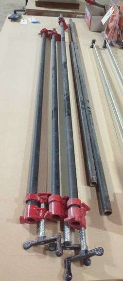 Parallel Pipe Clamps, Qty 3, Lengths Range 57" - 71", With Extra Pipes ...