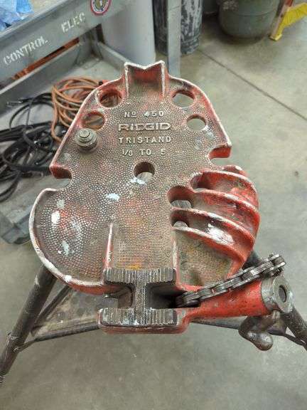 Ridgid No 450 Tri Stand Jaw Chain Vise, Bidder Responsible For Proper ...