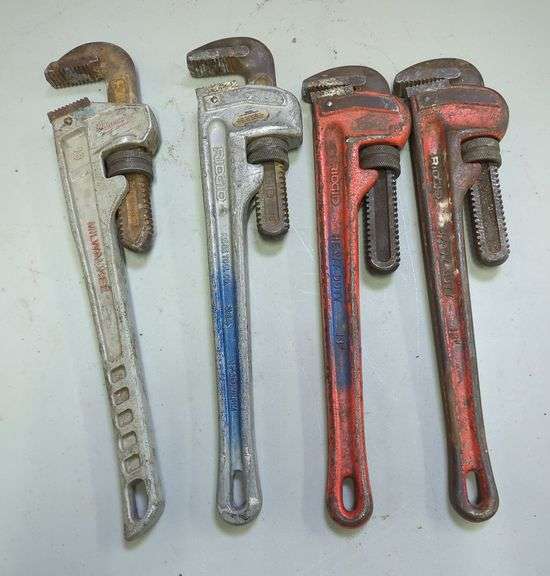 Ridgid Heavy Duty 18" Pipe Wrenches Qty 2 And Rigid And Milwaukee ...