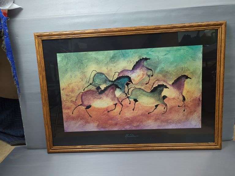 Alison Dearborn Rieder (American 1965- ) 'Horsedance' Print Of Acrylic ...