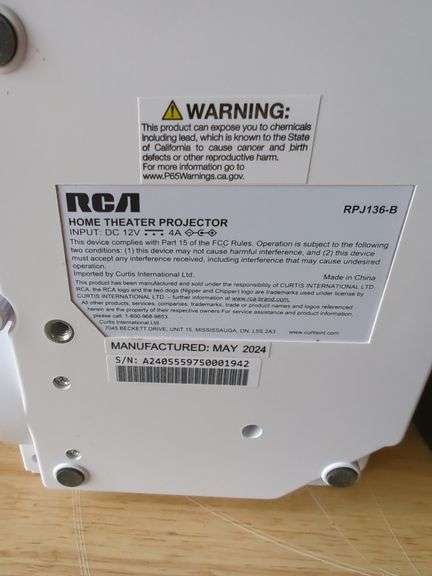 RCA Home Theater Projector with Remote - Mayo Auction & Realty