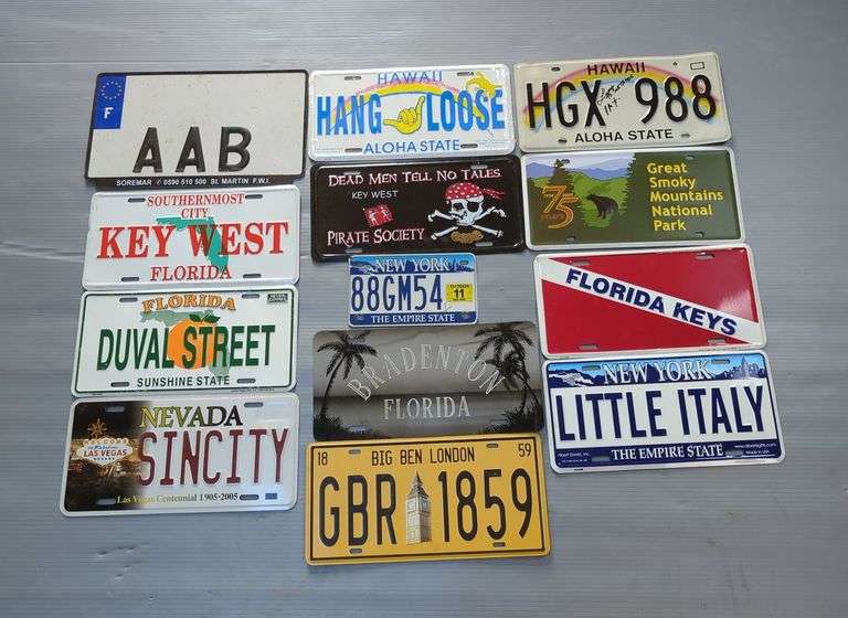 Assorted Collection Of Decorative License Plates - Mayo Auction & Realty